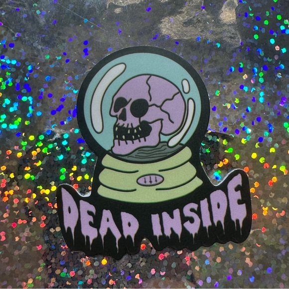 Art | 1515 Mixmatch Dead Inside Skull Snow Globe Sticker | Poshmark